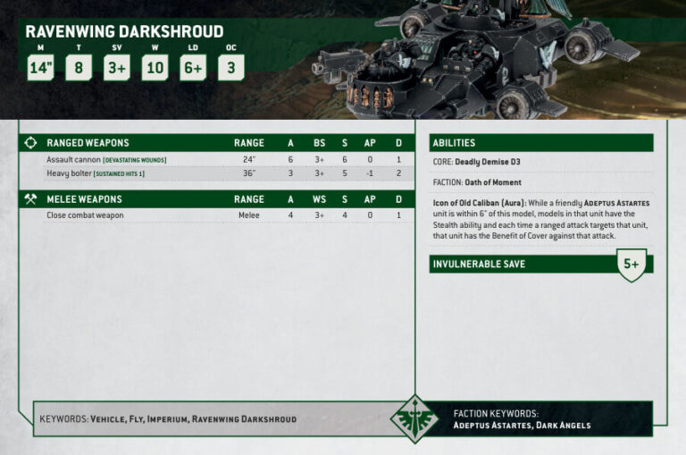 Warhammer 40K Ravenwing Darkshroud