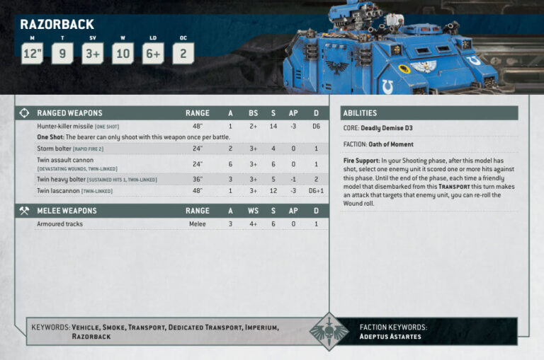 Warhammer 40K Razorback