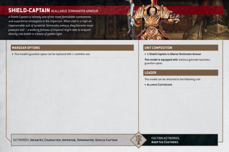 Warhammer 40K Shield-Captain in Allarus Terminator Armour