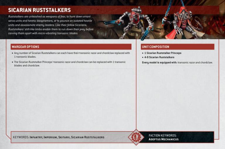 Warhammer 40K Sicarian Ruststalkers