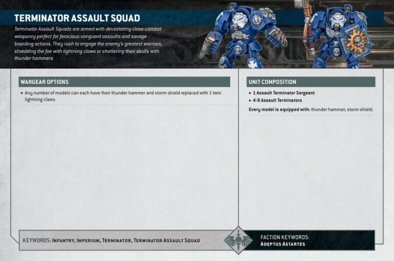 Warhammer 40K Terminator Assault Squad
