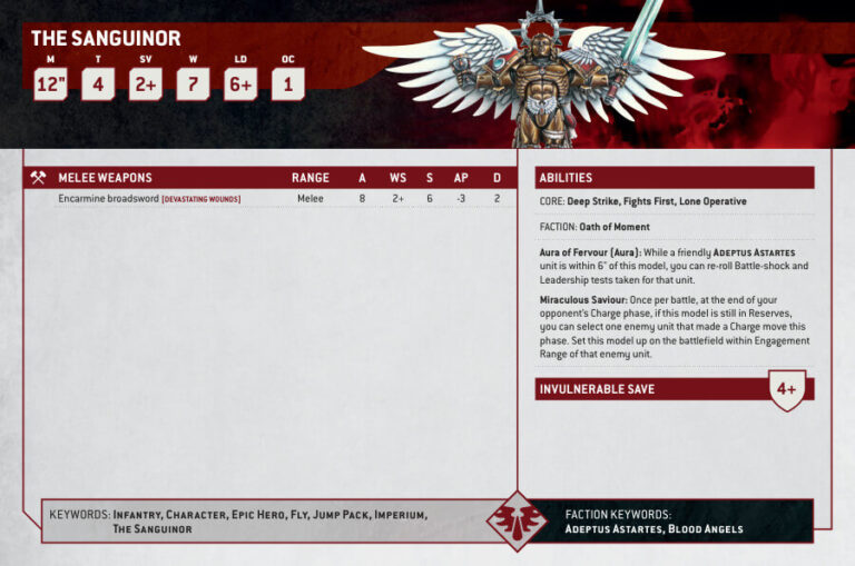 Warhammer 40K The Sanguinor, Exemplar of the Host