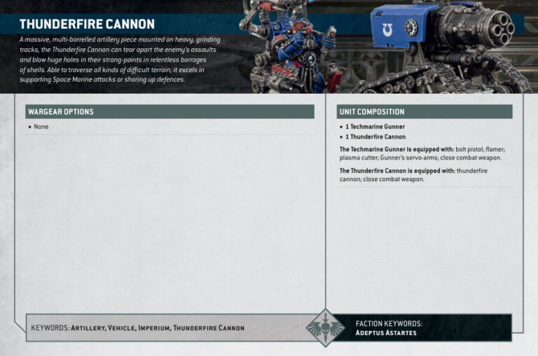 Warhammer 40K The Thunderfire Cannon