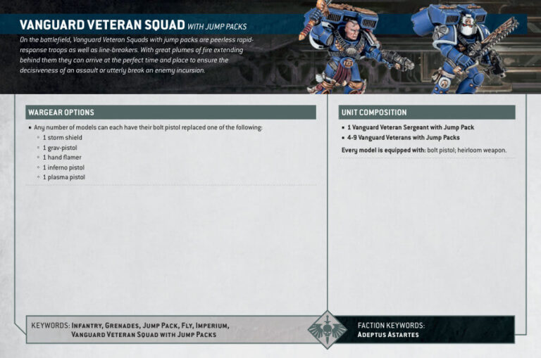Warhammer 40K Vanguard Veteran Squad