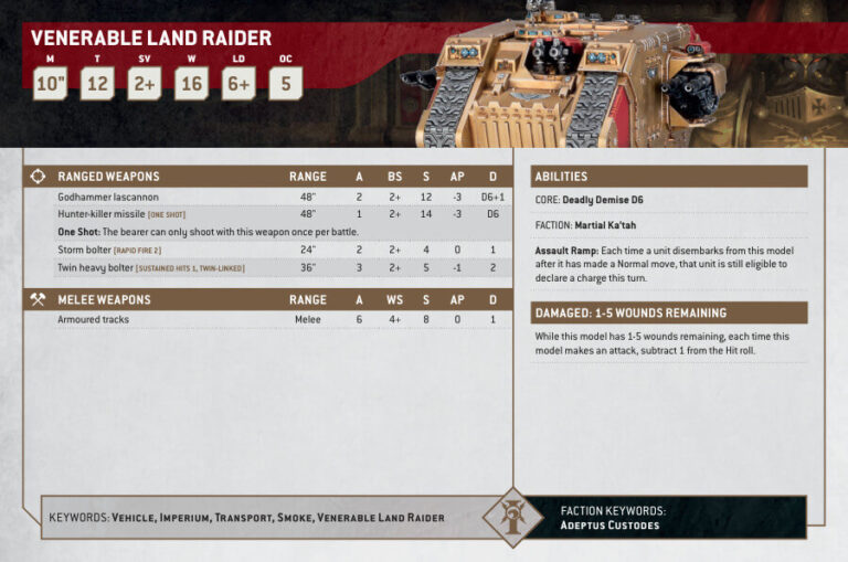 Warhammer 40K Venerable Land Raider