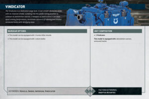 Warhammer 40K Vindicator