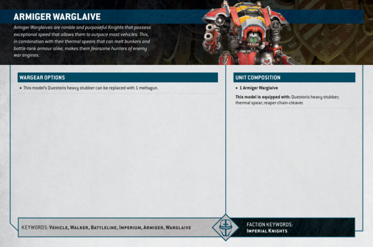 Warhammer 40K Armiger Warglaives
