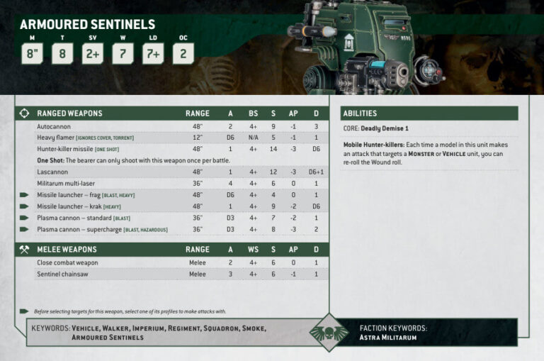 Warhammer 40K Armoured Sentinel