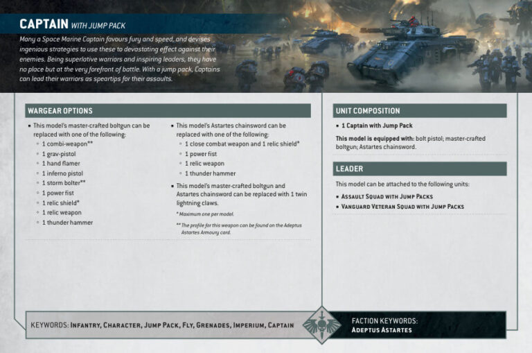 Warhammer 40K Captain with Jump Pack