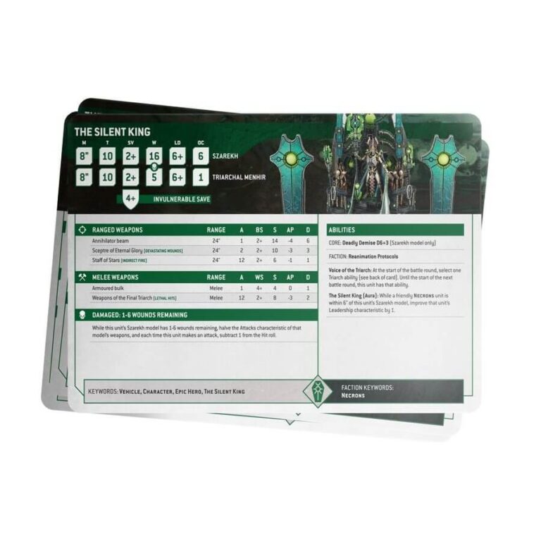Datasheet Cards: Necrons 10th Edition - Adeptus Ars