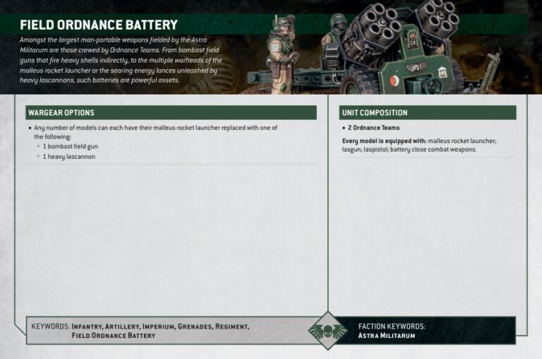 Warhammer 40K Field Ordnance Battery