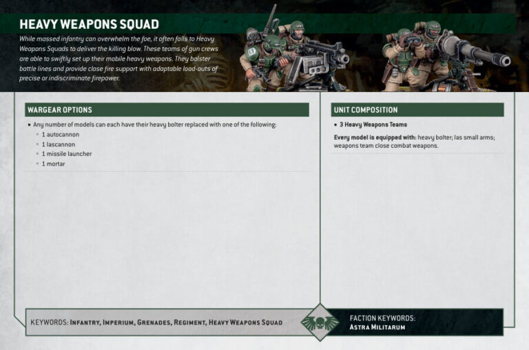 Warhammer 40K Heavy Weapons Squad