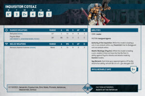 Warhammer 40K Inquisitor Coteaz