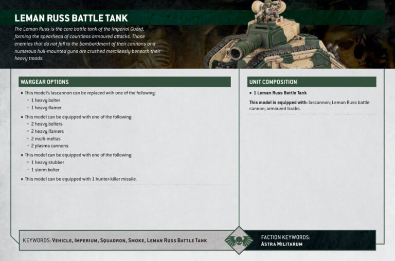 Warhammer 40K Leman Russ Battle Tank