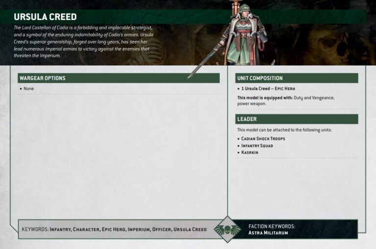 Warhammer 40K Lord Castellan Ursula Creed