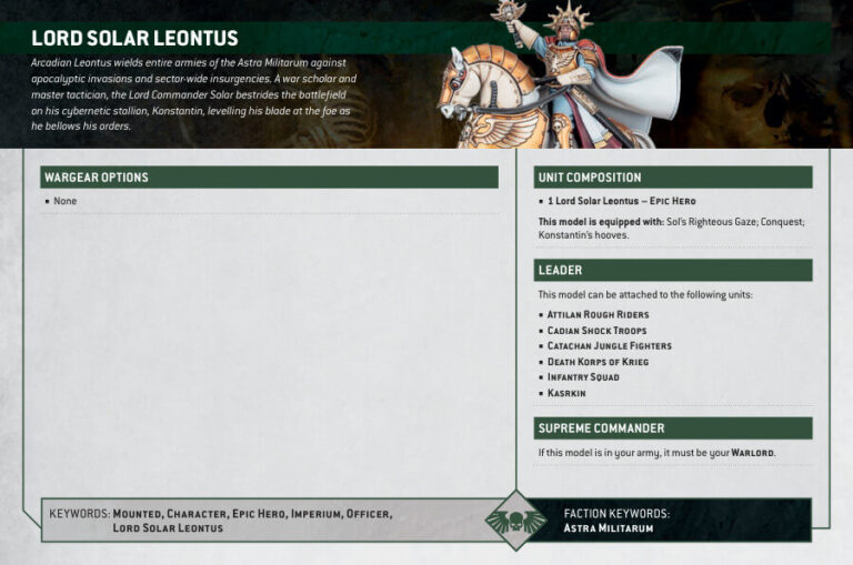 Warhammer 40K Lord Solar Leontus