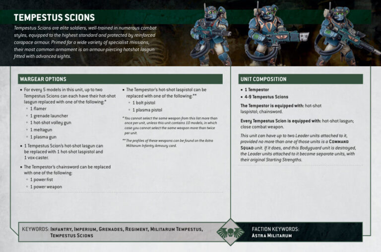 Warhammer 40K Militarum Tempestus Scions