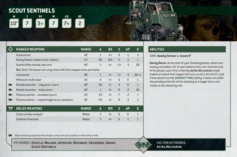 Warhammer 40K Scout Sentinel