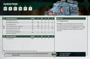 Warhammer 40K Taurox Prime