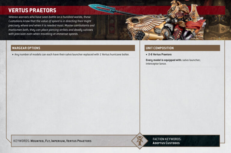 Warhammer 40K Vertus Praetors